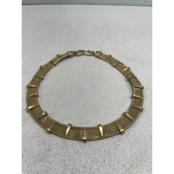 Boucher | Jewelry | Boucher Gold Tone Collar Mesh Necklace Chocker Flat ...